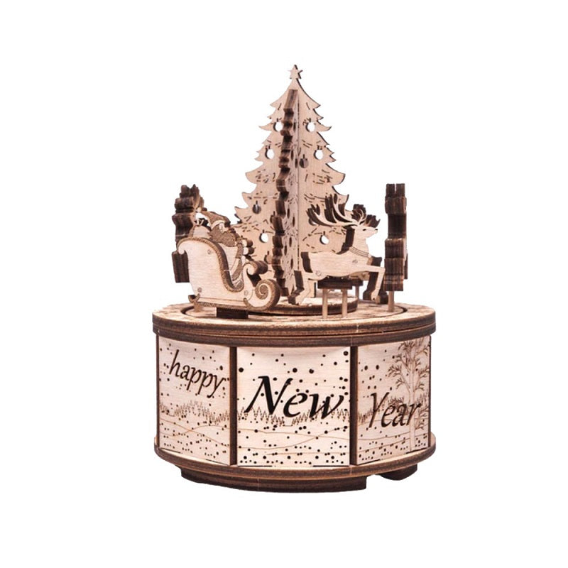 Puzzle 3D mecanic, Caruselul lui Mos Craciun, WT, lemn, 97 piese | Time ...
